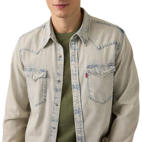 Levis Mens Classic Standard Western Shirt Marks