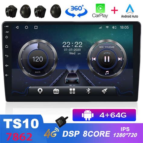 4g 64g Octa Core 2 Din รถยนต์วิทยุ Android Ts10 7862 Dsp รถ