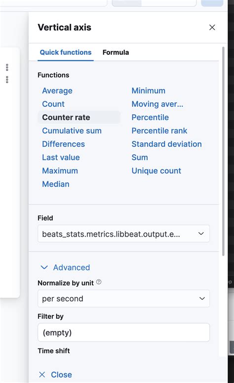 Kibana Custom Dashboard Does Not Show Filebeat Metrics Values Beats
