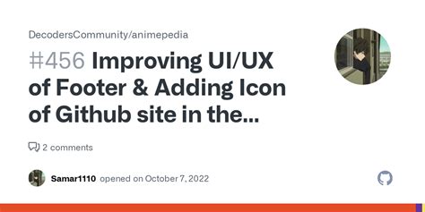 Improving Ui Ux Of Footer And Adding Icon Of Github Site In The Footer · Issue 456