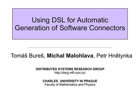 Using Dsl For Generation Of Software Connectors Pdf Programming Languages Computing