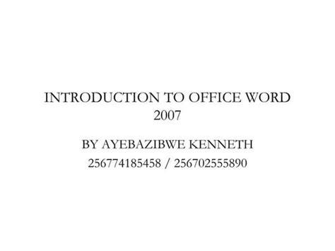 Learning The Microsoft Word Interface Pptx