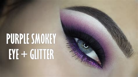Purple Smokey Eye With Glitter Youtube