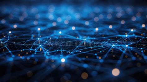 Intricate Network Of Glowing Blue Nodes And Lines Illustrating Digital Connectivity And