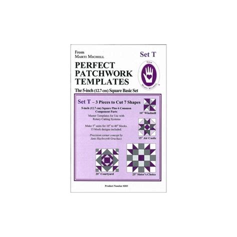 Perfect Patchwork Templates 5 Square Basic Set T ~from Marti Michell
