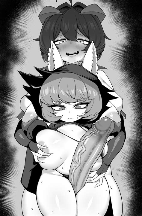 Rule 34 2girls Absurdres Ahoge Areola Slip Awan Raccoon Blush Breasts Bridal Gauntlets Closed