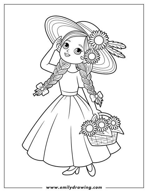 Dress Coloring Pages Emily Drawing