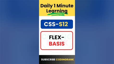 Css Flex Basis Property Shorts Youtubeshorts Shortsvideo Codingrank Css Frontend Coding