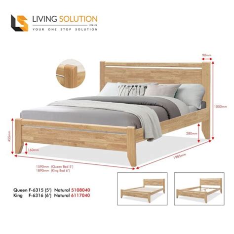 Franz Wooden Bed Frame Living Solution Pte Ltd