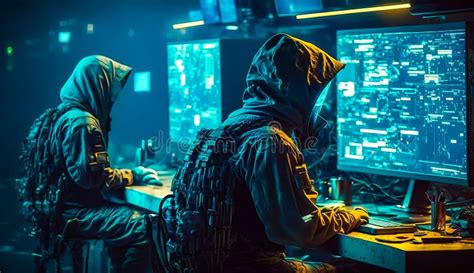 couple of people sitting in front of computer monitor generative ai