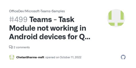 Teams Task Module Not Working In Android Devices For Qr Code Functionality And Getting Error