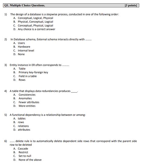 Solved Q1 Multiple Choice Questions 3 Points 1 The