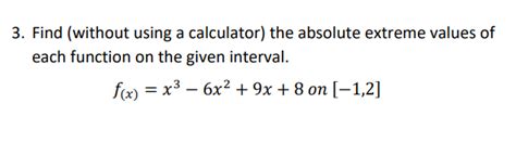 solved 3 find without using a calculator the absolute