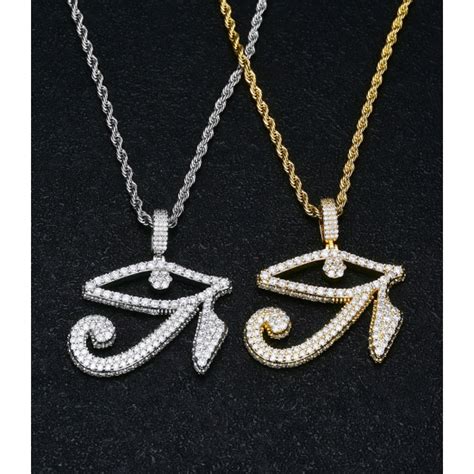 Cz Diamond Horus Eye Charm Pendant Jewelry For Men