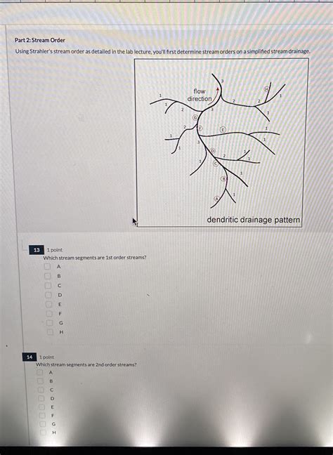 Solved Part 2 Stream Orderusing Strahlers Stream Order As