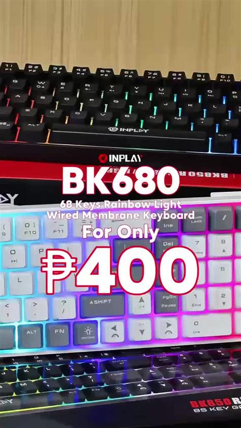 Inplay Bk680 Rgb Gaming Keyboard Rainbow Light Waterproof Smooth Membrane Keyboard For Pc Laptop
