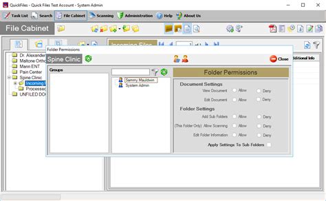 folder permissions quick files