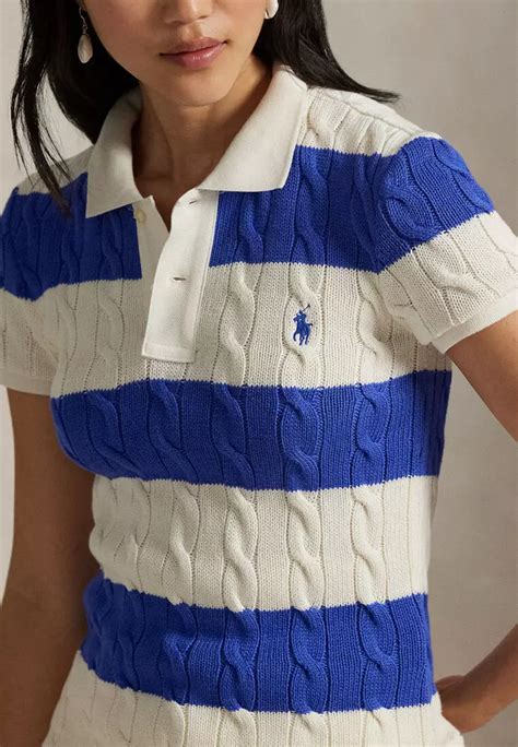 Buy Polo Ralph Lauren Slim Fit Cable Knit Polo Shirt Online Zalora