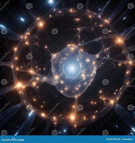 Complex Quantum Computing Machine Featuring Gold Plated Circular