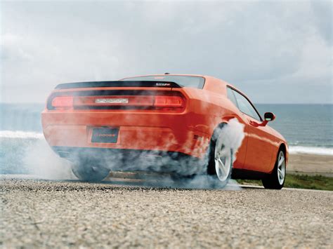 2008 Dodge Challenger Srt 8 Muscle Burnout Smoke Wallpapers Hd
