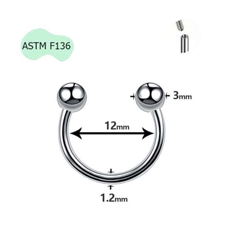 Khuyên Chữ U Titanium Size 12123