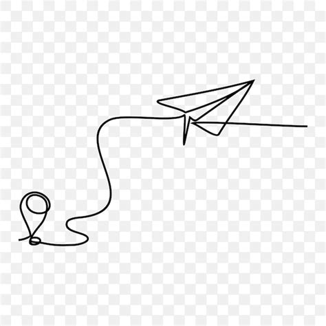 비행기 연속 한 선 그리기 그림 프리미엄 벡터