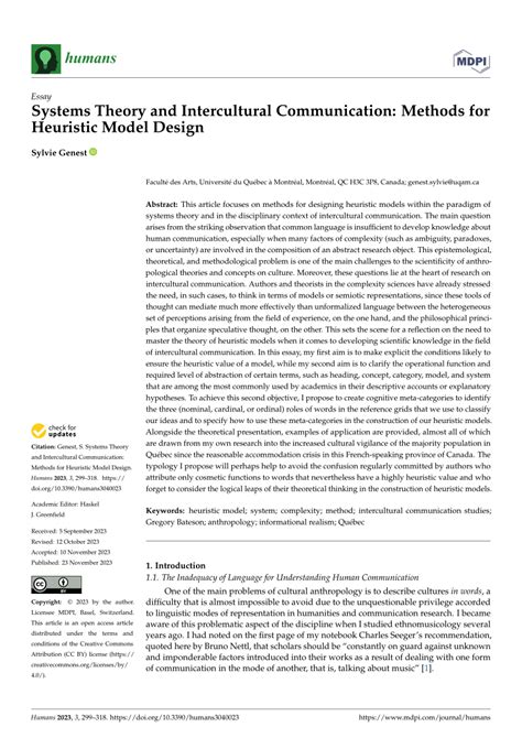 Pdf Systems Theory And Intercultural Communication Methods For