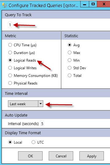 SQL Server Management Studio Query Store Panes