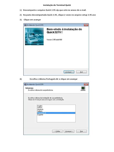 Instalação Do Terminal Quick 1 Descompacte O Arquivo Quick 395zip