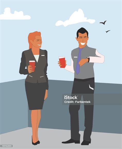 비즈니스 사람들이 휴식 사무실에 테라스 야외 마시는 커피 이야기 남자에 대한 스톡 벡터 아트 및 기타 이미지 남자 단체 마시기 Istock