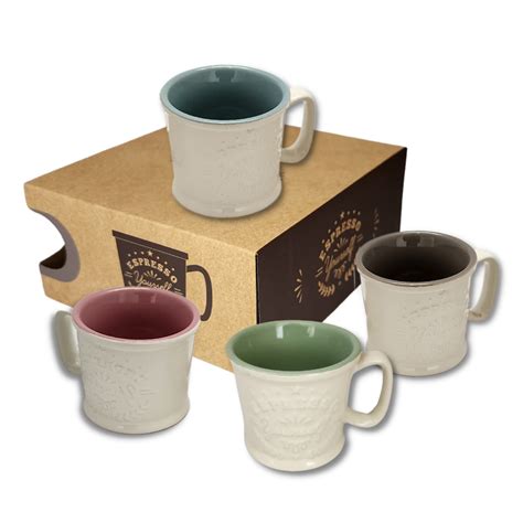 4 Piece 90ml Assorted Colour Espressoristretto Cup Standard Ts
