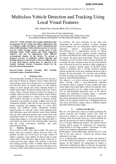 Pdf Multiclass Vehicle Detection And Tracking Using Local Visual Features
