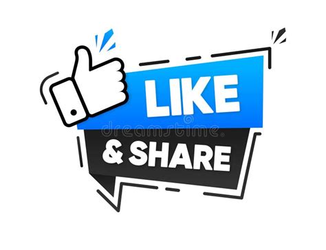 Like And Share Banner The Thumbs Up Social Media Concept Button Icon