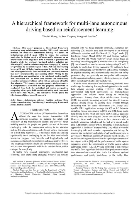 (PDF) A Hierarchical Framework for Multi-Lane Autonomous Driving Based ...