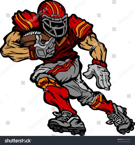 Cartoon Football Player Running