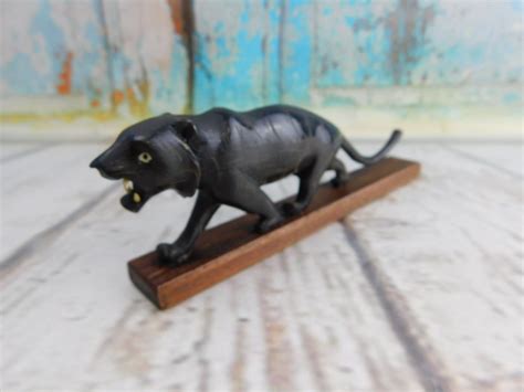 Panther Jaguar Sabre Tooth Hand Carved Sculpture Figurine On Etsy
