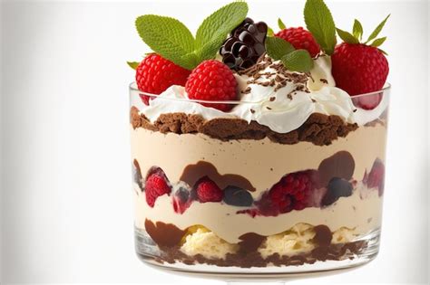 Premium Ai Image Fresh Berries Coffee Cream And Biscuits In A Berry