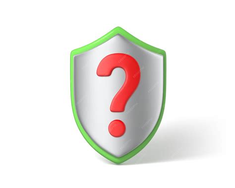 3d Shield With A Red Question Sign Question Mark Shield Icon Concept Of