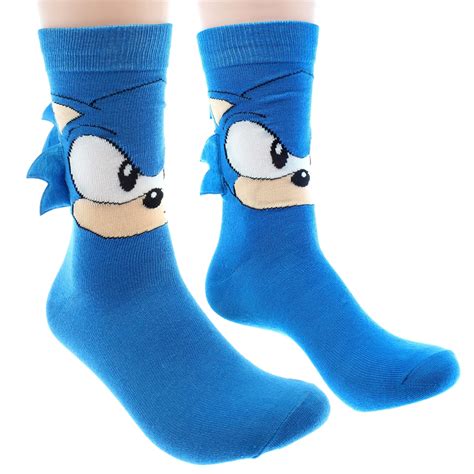 Sonic The Hedgehog Sonic Socks Mens Crew Socks With 3d Quills Size 10