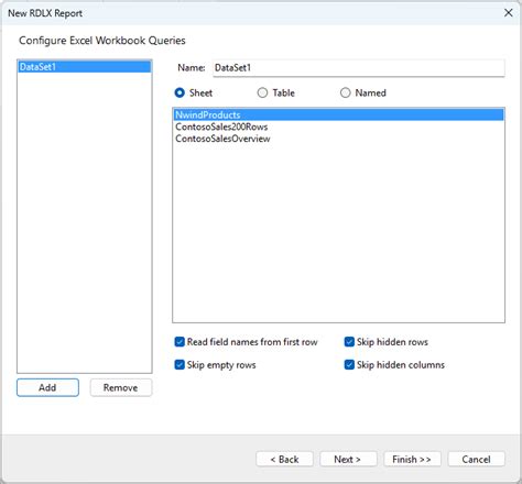 Configuring Excel File Queries