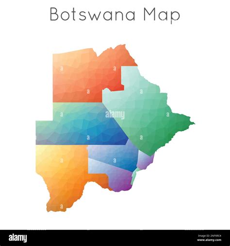 Low Poly Map Of Botswana Botswana Geometric Polygonal Mosaic Style Map Stock Vector Image