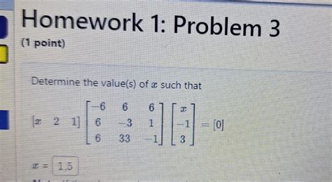 Solved Homework 1 Problem 31 ﻿pointdetermine The Values
