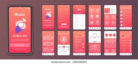 Music Mobile App Interface Screens Template Stock Vector Royalty Free 2385240267 Shutterstock