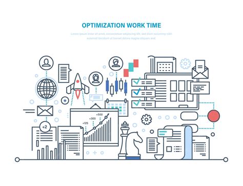 작업 시간 최적화 작업 프로세스 계획 워크플로 제어 프로젝트 목표 프리미엄 벡터