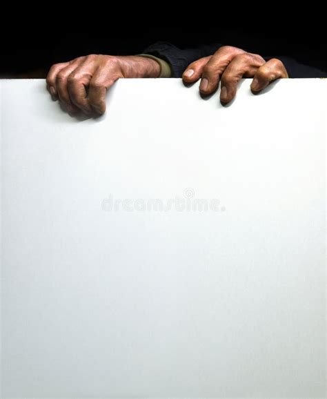 Old Man Hides After The Wall Stock Illustration Illustration Of
