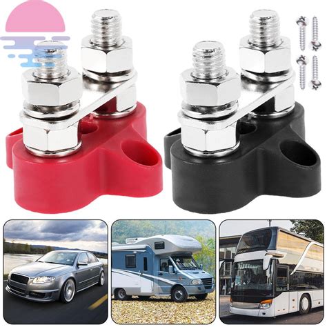 2pcs Bus Bar Terminal Block 5 16inch M8 Dc 48v Power Junction Block Power Distribution Block