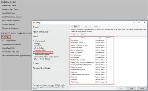 Delivery Status Options