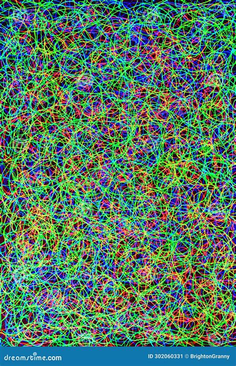 A Background Of Bright Coloured Squiggles On Paper Stock Image Image