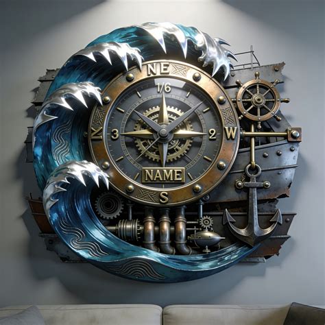 Personalized Nautical Compass Wall Clock