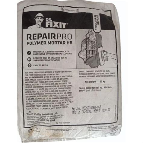 25kg Dr Fixit Hb Polymer Mortar At ₹ 800bag Polymer Mortar In
